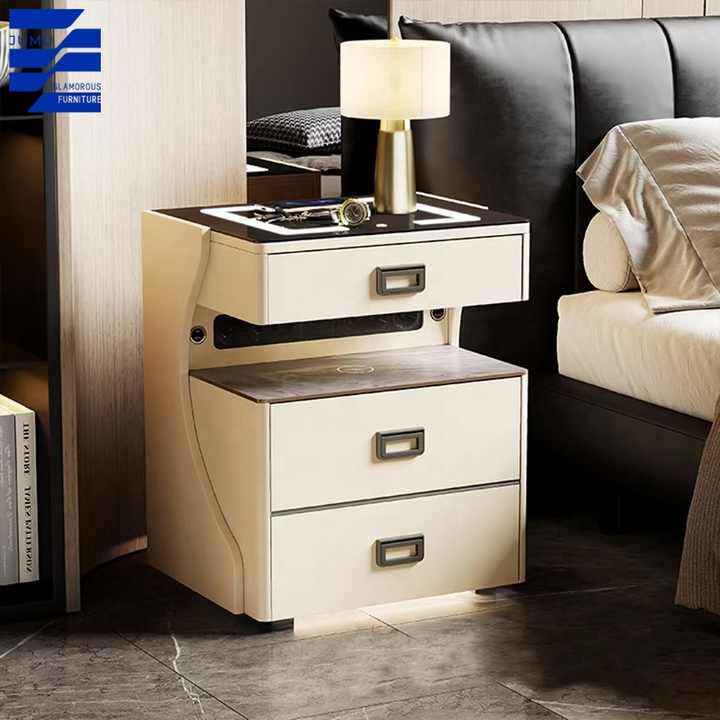 New Fashion Smart Bedside Table with Wood Style Simple & Safe Box ...