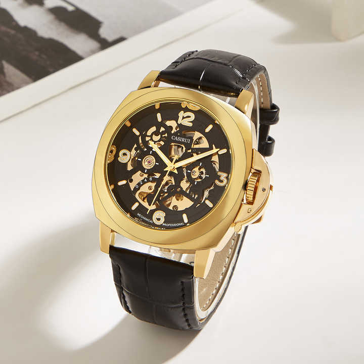 Customizable Luxury Watch - Stainless Steel & Leather Strap