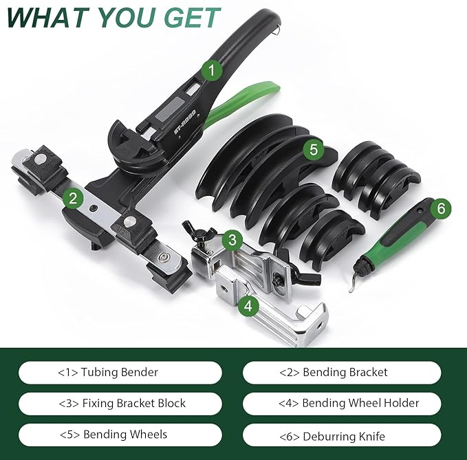 90° Bend Tubing Bender Kit - HVAC Ratchet Tool Set