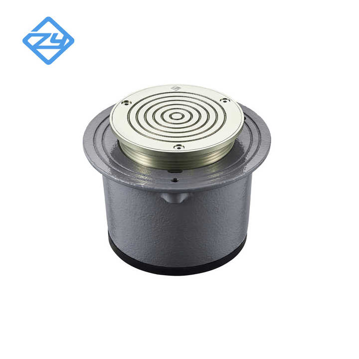 Cast Iron Adjustable Floor Cleanout W/Round Ni-Bronze Cleanout Spuds ...