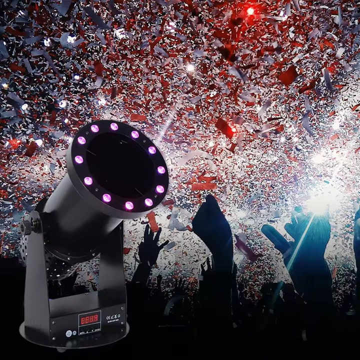 DMX512 Electric Confetti Blower Machine Cannon with LED Light Party ...
