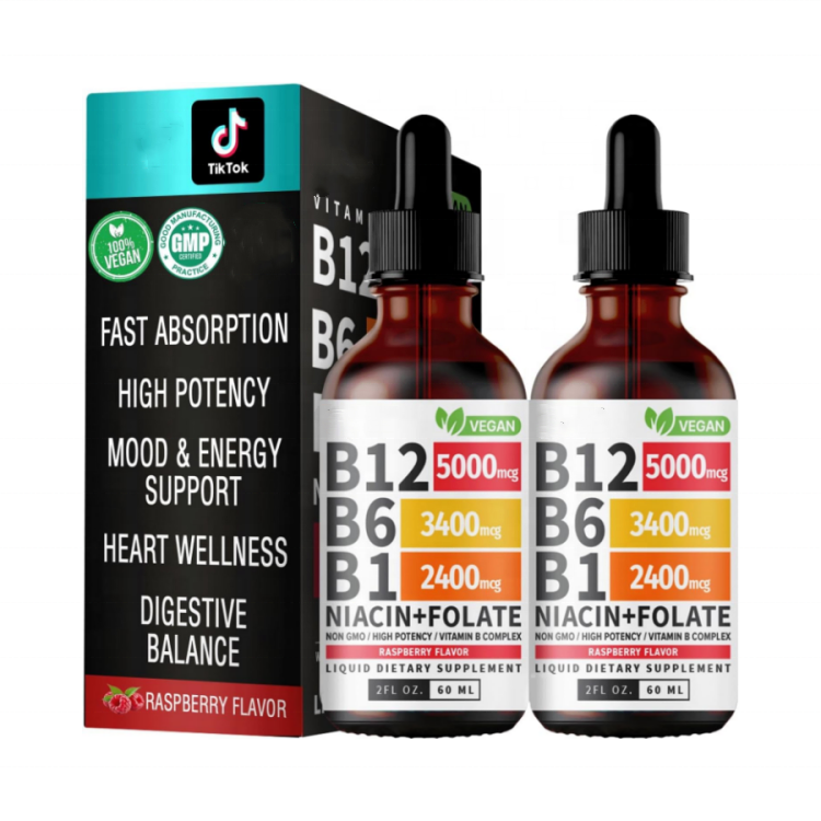 Essential Vitamin B12 B6 B1 Oil Niacin & Folate for Skin Care 2 Oz ...