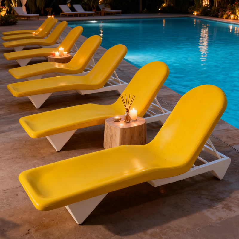 Fiberglass Pool Lounger UV Resistant Floating Sunbed Ergonomic S Shape ...