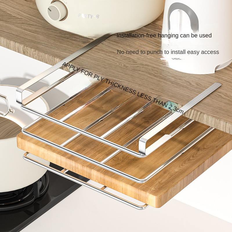 Cutting Board Tray Multi-Function Chopping Board Rack Stainless Steel ...