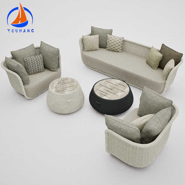 New Arrival Patio Furniture Set Food Back Rest 5 Pieces Khaki Pe Rattan ...