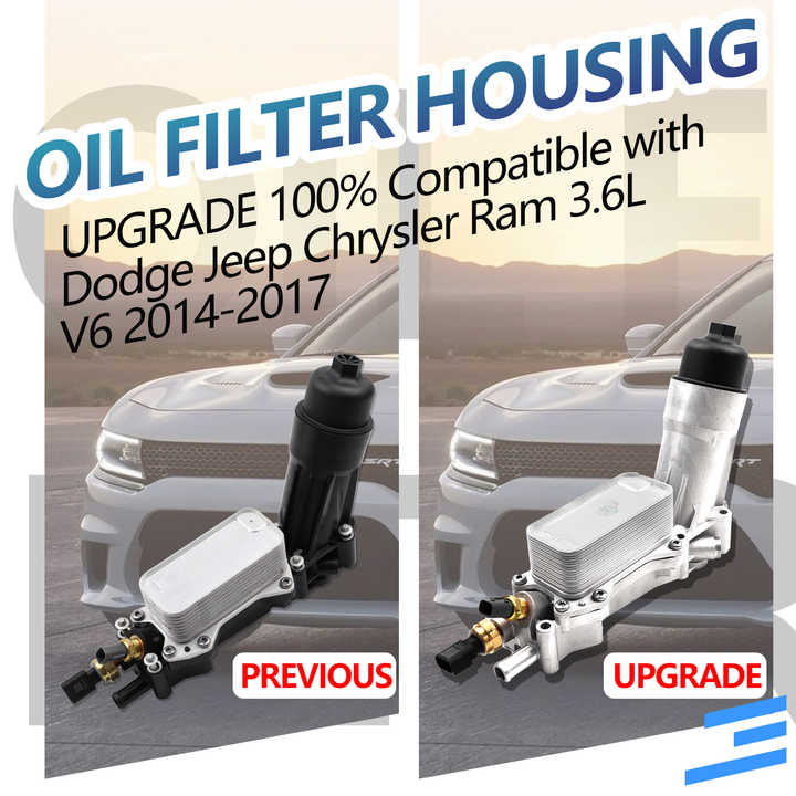 Aluminum Engine Oil Filter Housing 68105583AA 68105583AB 68105583AC ...