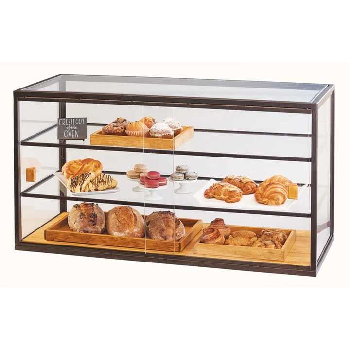 Clear Bakery Display Stand - 3 Tray Pastry Case for Supermarket