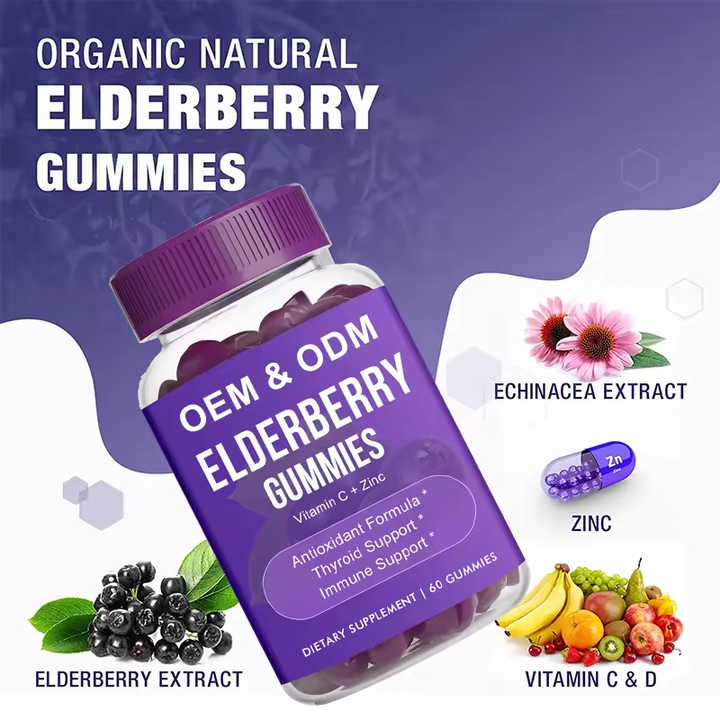SHS Private Label Adult Zinc & Elderberry Gummy Candy Vitamins with ...