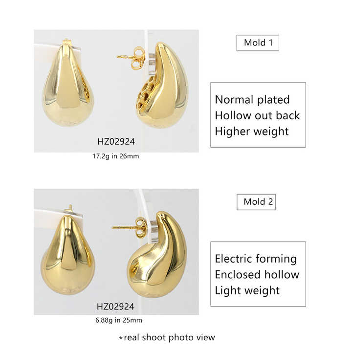 Electroformed 925 Sterling Silver Earrings with Gold Plating