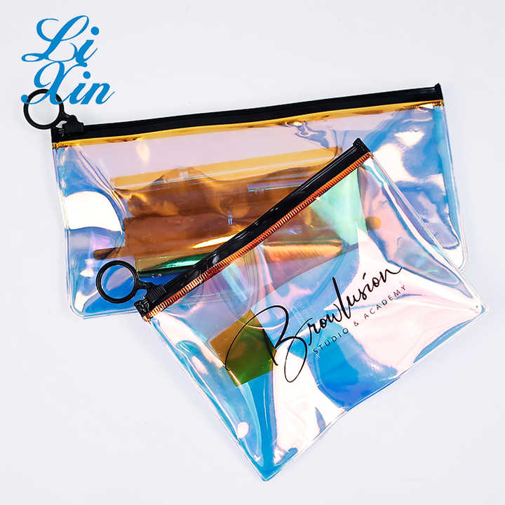 Customized Biodegradable PVC Laser Zipper Packaging Bag Multifunctional ...