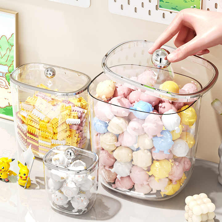 Modern Design Toy Storage Can Transparent PP Building Blocks Storage ...