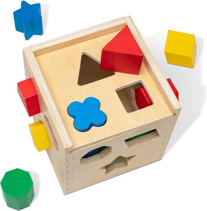 Customized Shape Sorting Cube - Classic Wooden Toy With 12 Shapes ...