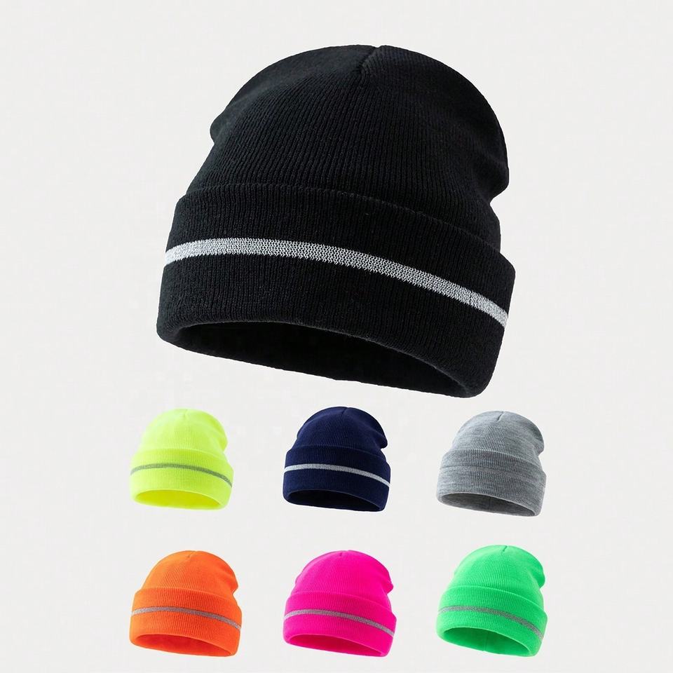 SOLPOP Reflective Winter Hat High Visible Soft Safety Beanie Warm for ...