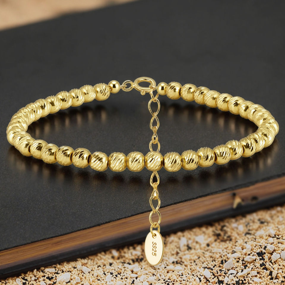 18k Gold Plated Classic 925 Sterling Silver Gold Plated Women Men ...