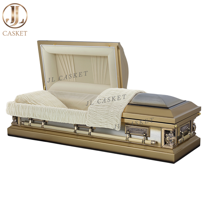 Factory Price Stainless Steel Casket with Blue Velvet Interior Premium ...