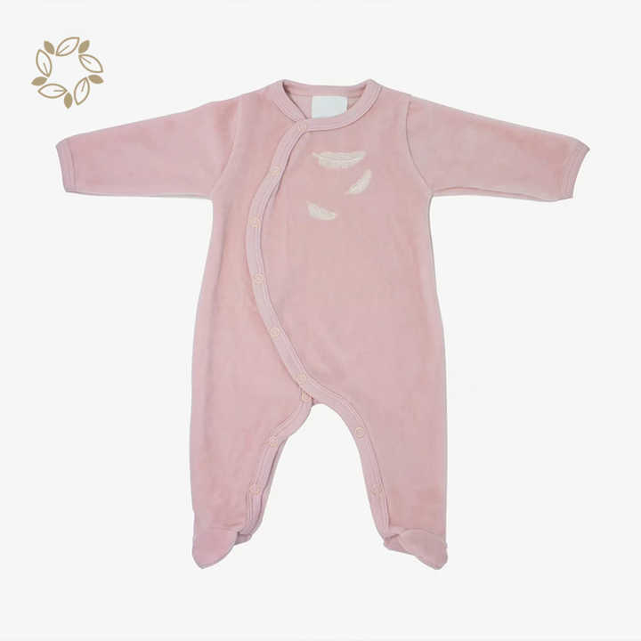 organic cotton velour baby clothes eco friendly baby footie romper ...