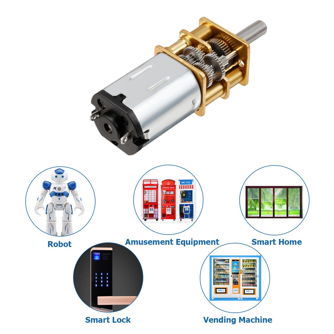 Gear DC Motor 15/30/50/60/100/200/300/500/1000RPM DC 3V/6V/12V N20 ...