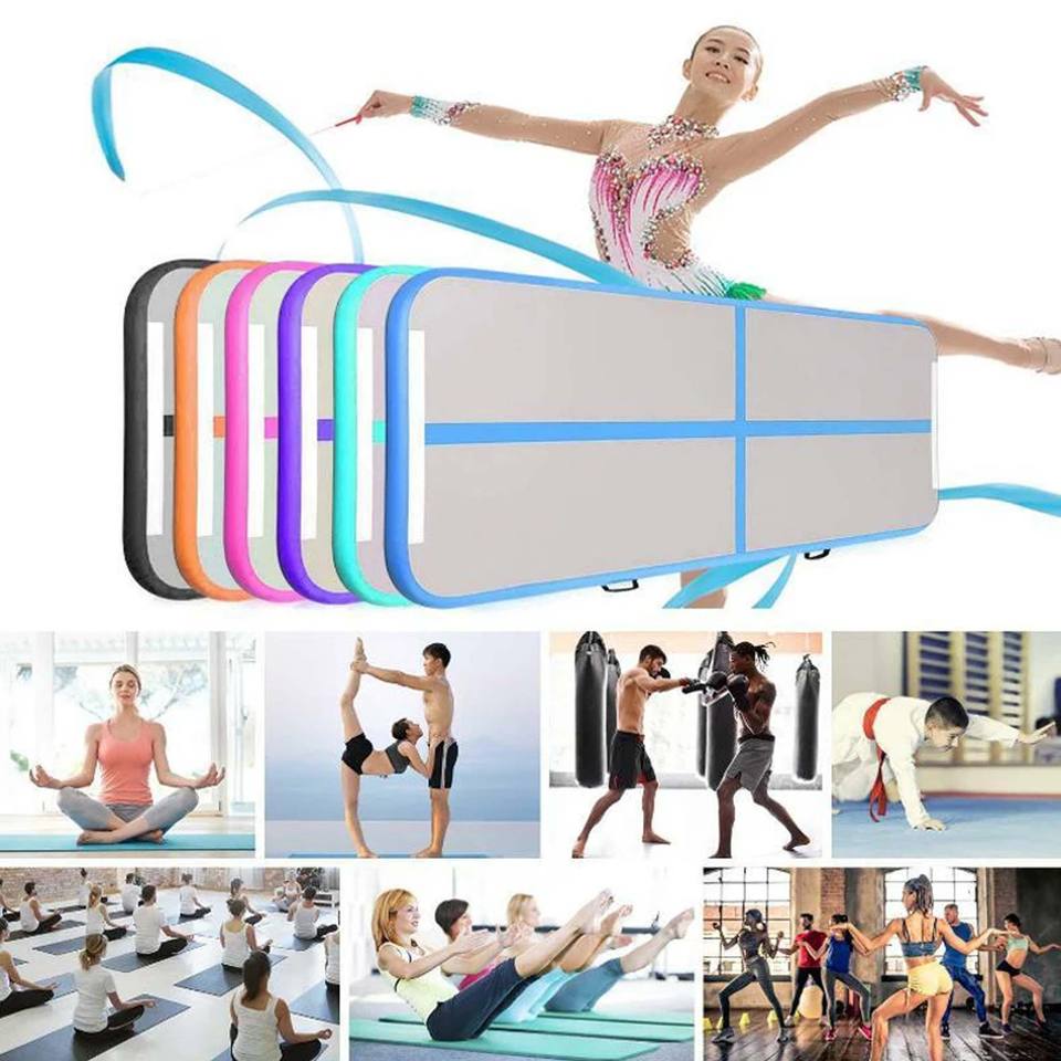 Inflatable PVC Gymnastics Tumbling & Yoga Training Mattress Durable ...