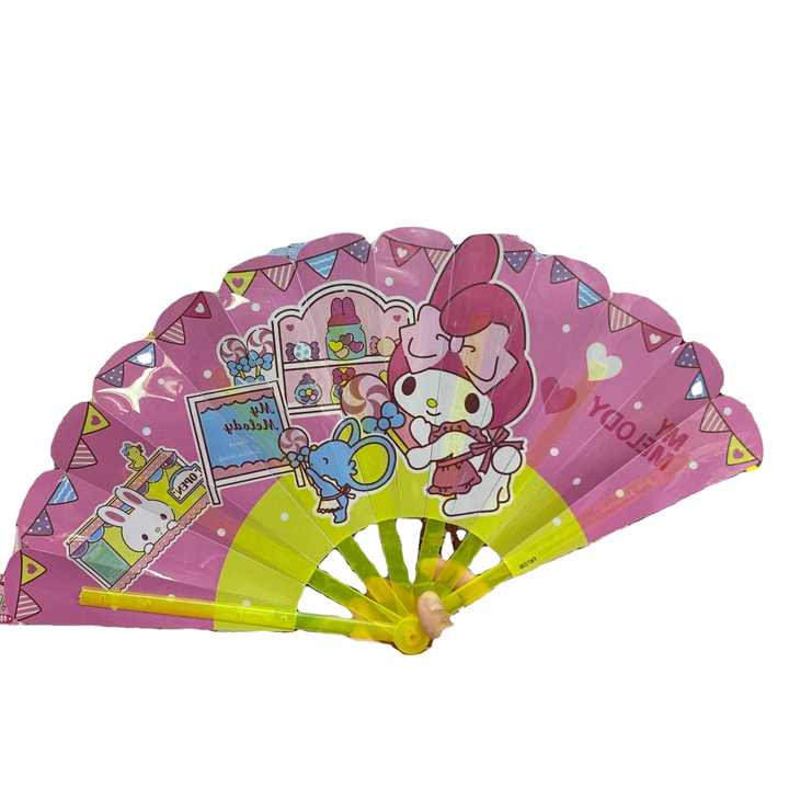QY Cute Cartoon Kuromi Melody Children Folding Fan Summer 7 Folding Fan ...
