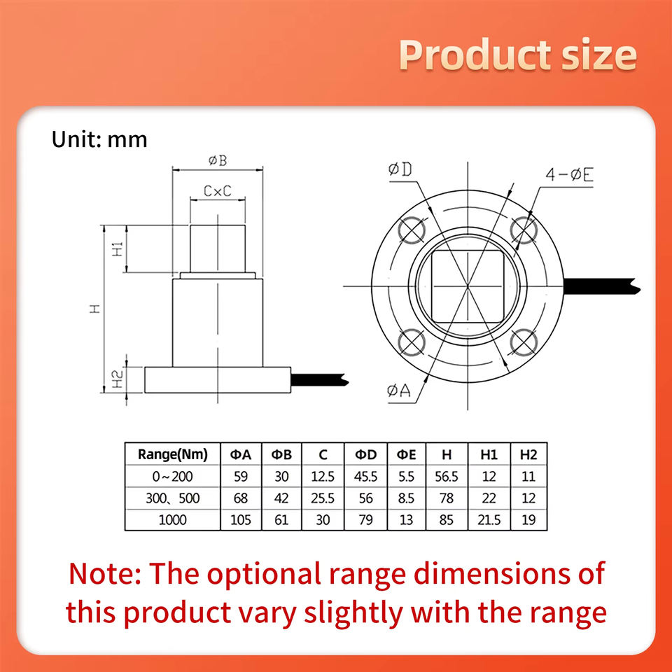 Load Cell Half Flange Static Torque High Precision Bidirectional ...