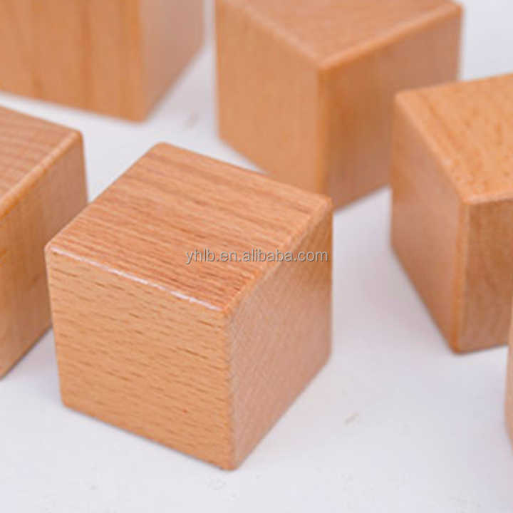 Beech Craft Square Natural Solid Wood Blocks Wood Cubes for Stacking ...