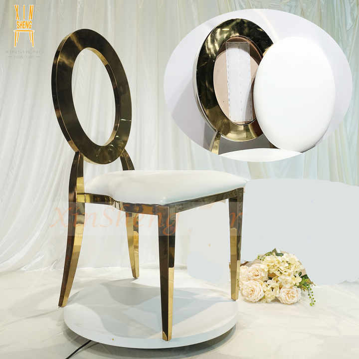 Luxury Event Round Back Design Gold Party Stainless Steel Hotel Wedding ...