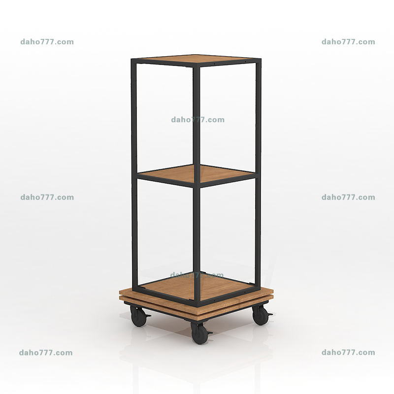 Metal Wooden Display Stand Wheels Custom Accept High Quality Shelf ...