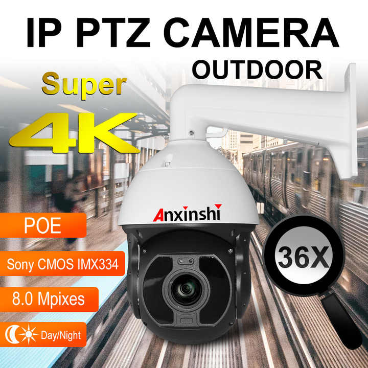 Anxinshi H.265 4K 36X Laser 300M POE IP PTZ Camera Sony IMX334 CMOS