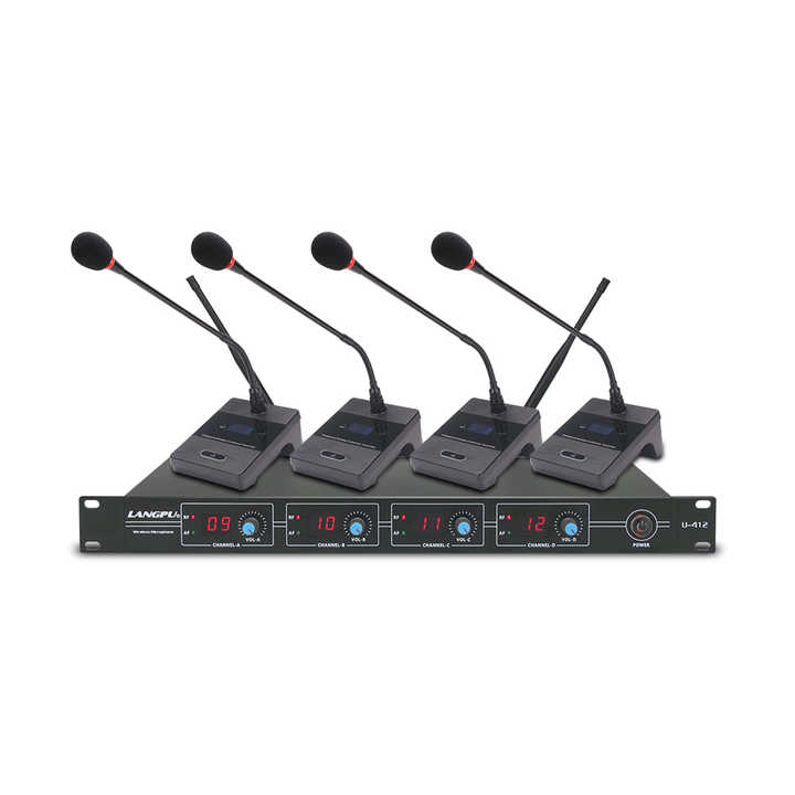 U-412 Dynamic 4 Channel Wireless Microphone System,Professional Uhf ...