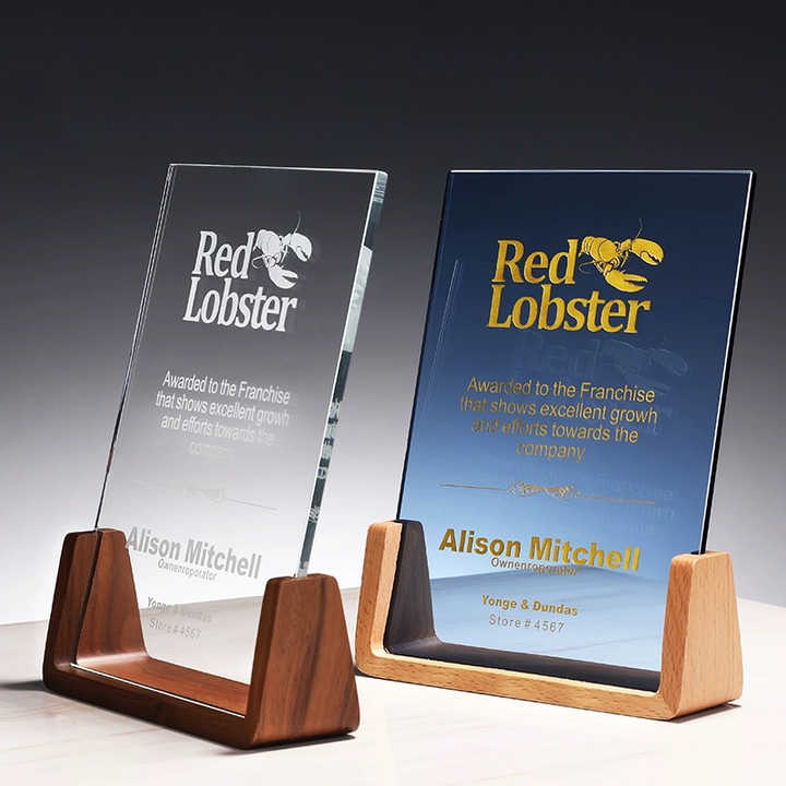 Simple Clear Glass Trophies Medals Plaques Crystal Award