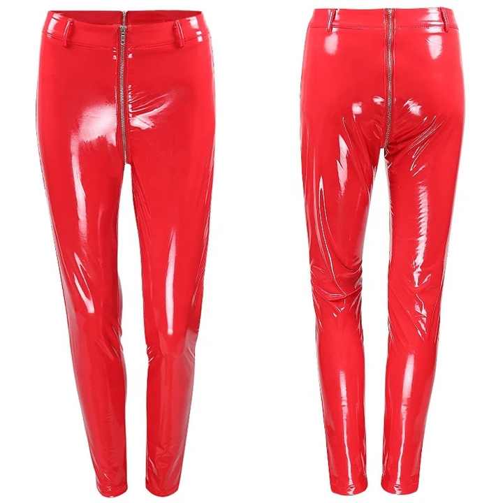Womens Spandex Liquid Leggings - Shiny Vinyl Trousers