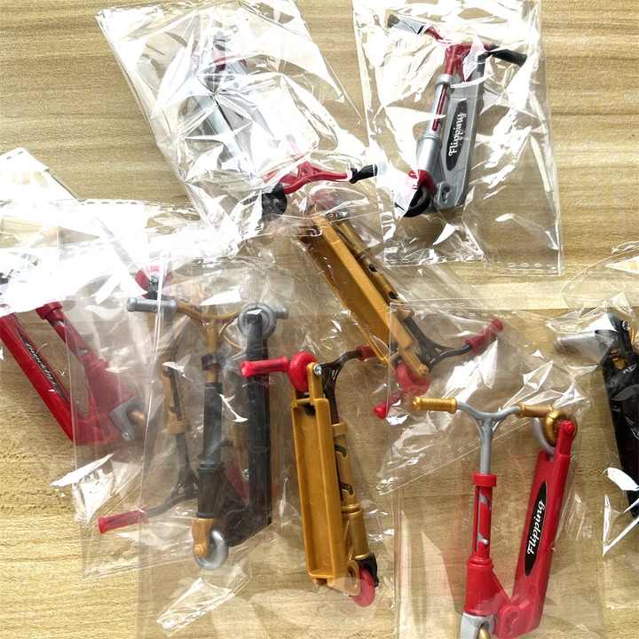 Plastic model kids toy logo printing custom mini finger scooters toys ...