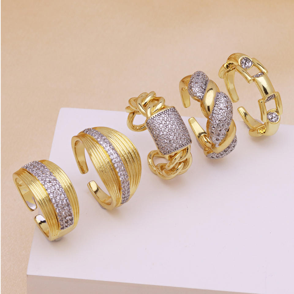 BD-C4138 Popular Multi Gold Rings for Men Women Luxury CZ Rings Top ...