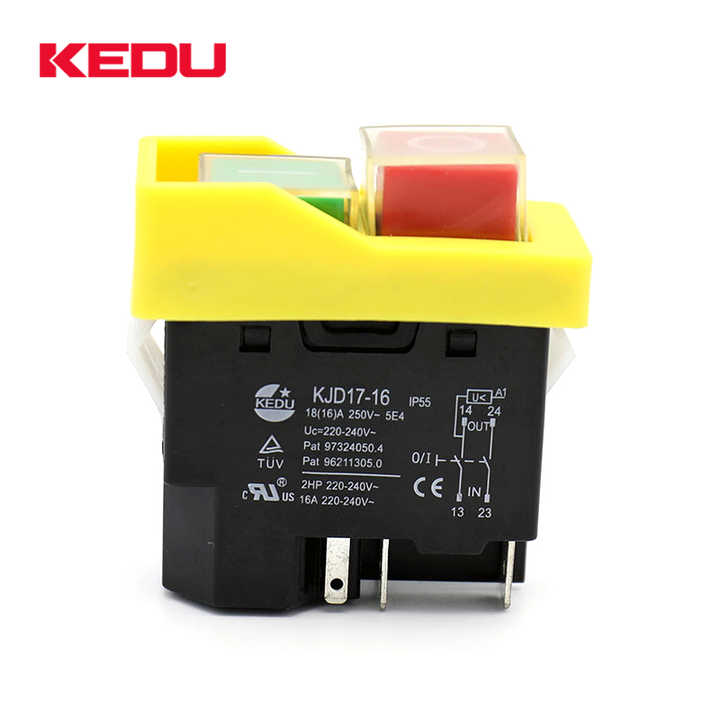 KEDU KJD17-16 18A 5 Pin Electrical Push Button Switches With UL TUV CE ...
