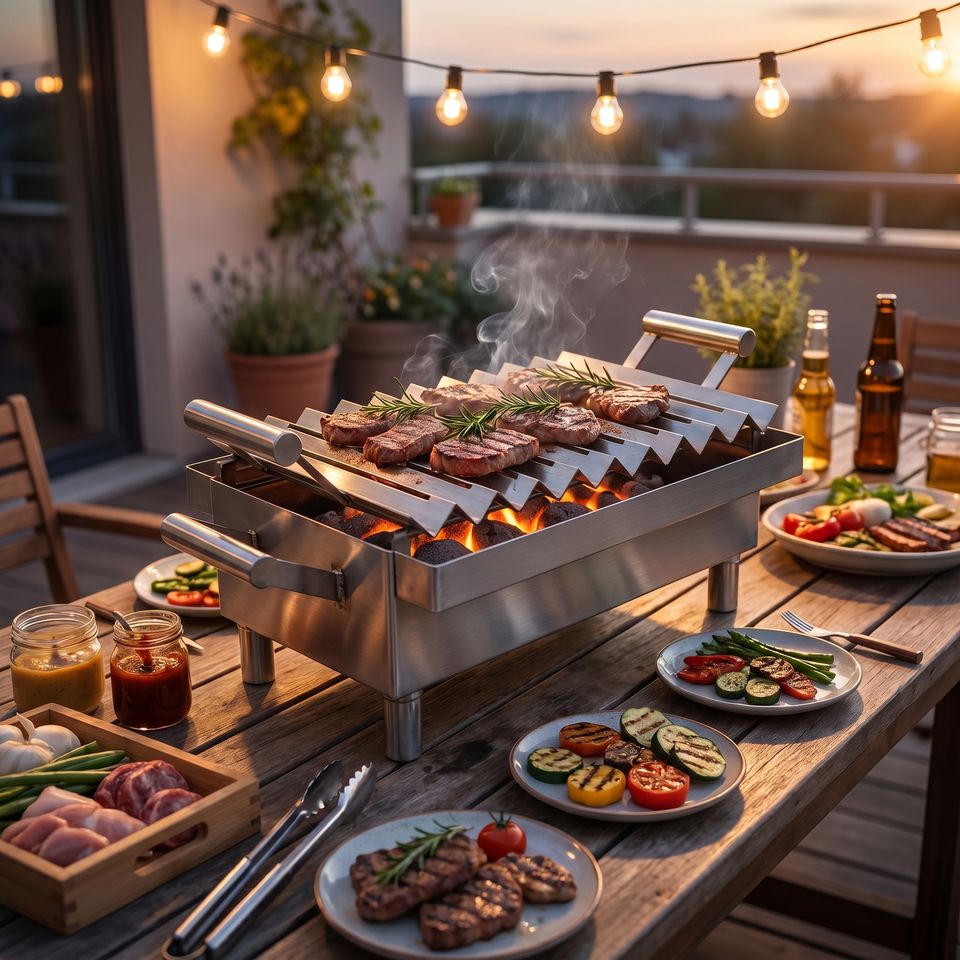 Stainless Steel Desktop Grill for Hotel and Restaurant Portable Outdoor ...