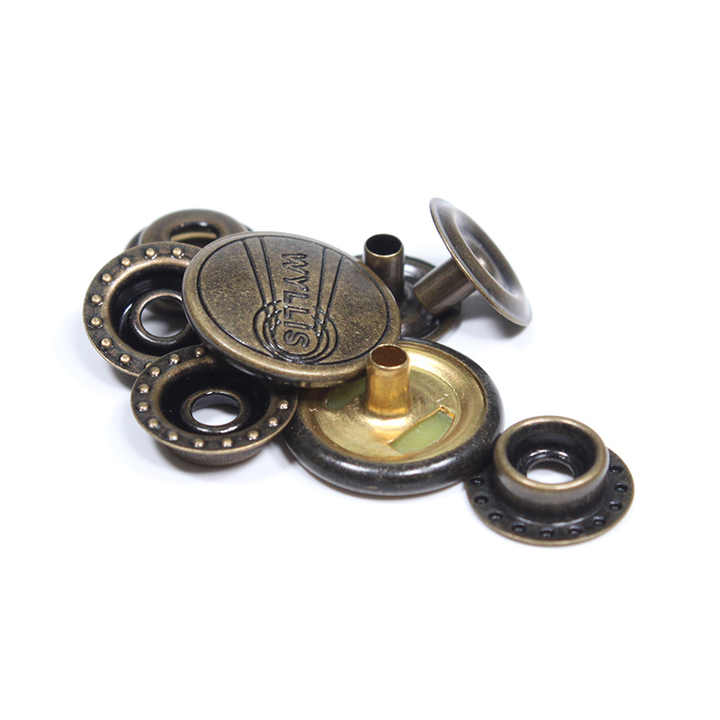 Factory Price Custom Shiny Gold Snap Fastener Brass Press Metal Snap ...