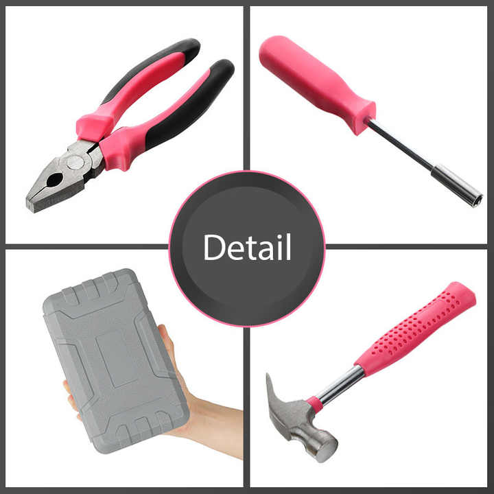 24pcs Pink Household DIY Tool Set for Gift ,promotion and Small Toolkit of Starter Basic Ladies ...