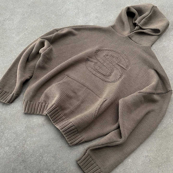 Knit Hoodie Manufacturers Custom Sweater Hoodie Custom Logo Embossing ...