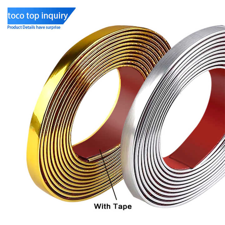 Custom Metallic Brushed Golden Decorative PVC Edging