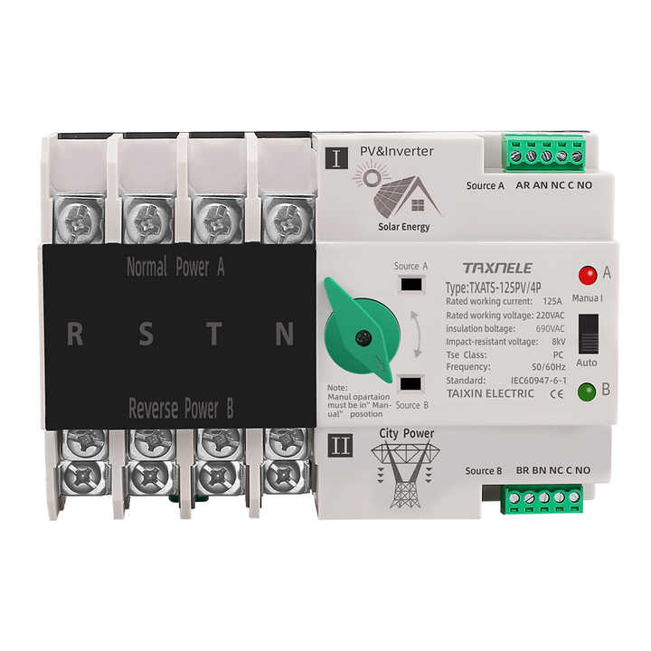 DIN Rail 4P ATS PV Inverter - Reliable Power Transfer Switch