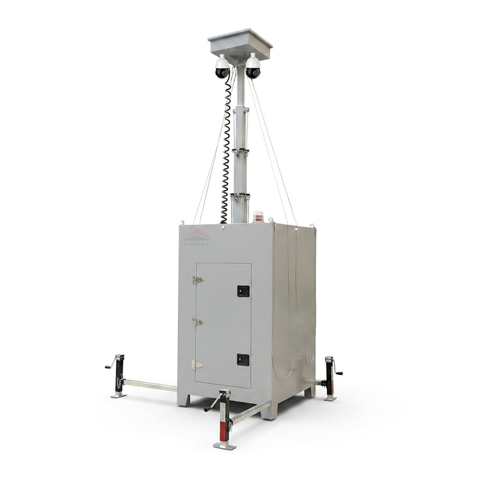 Compact Mobile CCTV Surveillance Tower with 6m Mast Optional Color for ...