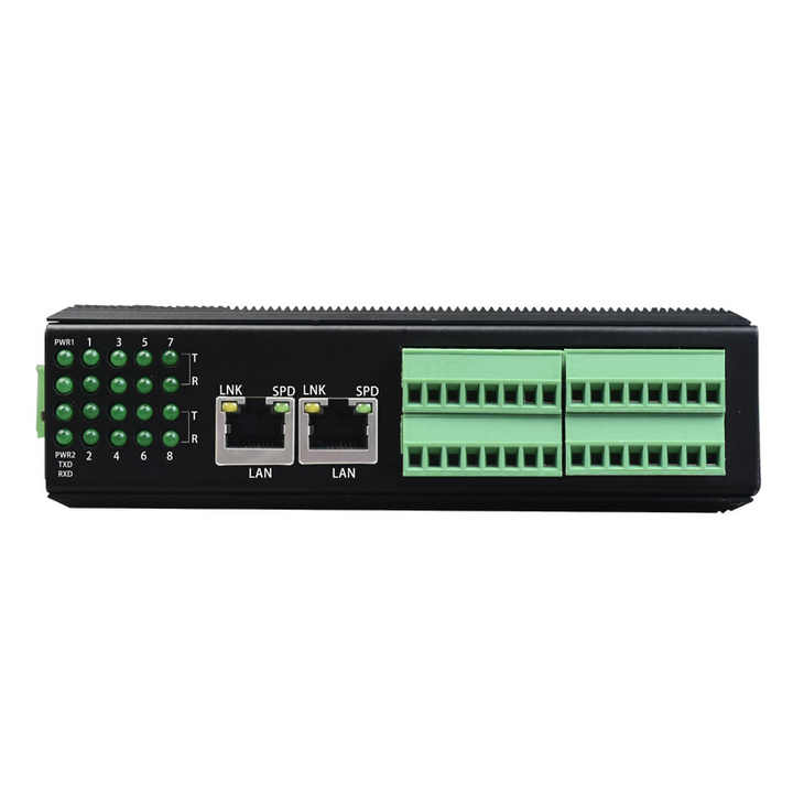 8 포트 직렬 Rs485 Rs422 이더넷 장치 서버 지원 Modbus Rtu에서 Modbus Tcp Ssl Mqtt Modbus 게이트웨이