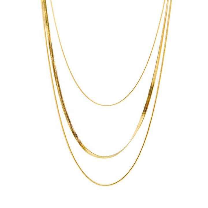 Waterproof Multiple Double Layer Necklace Set Gold Plated Jewelry ...