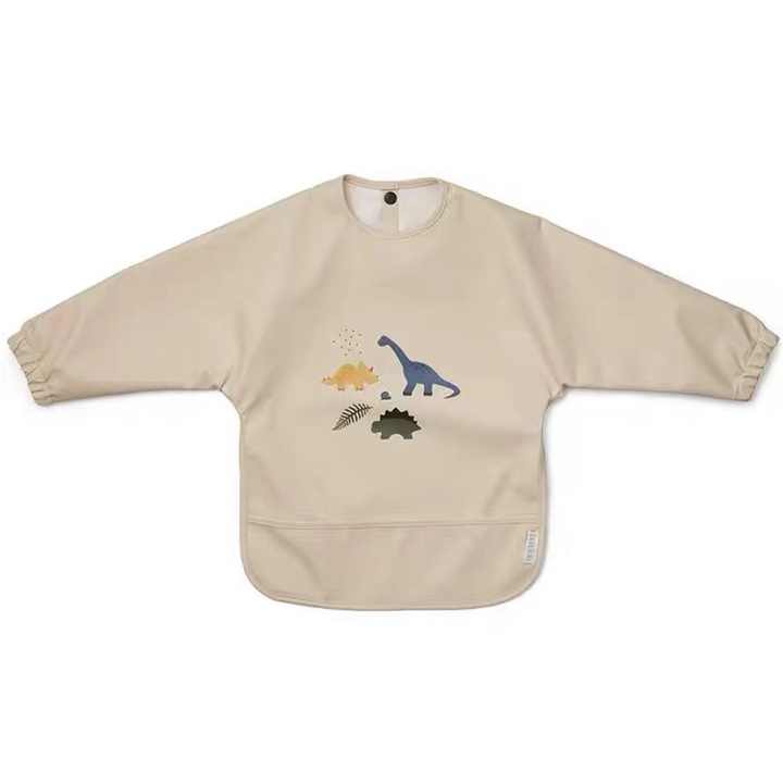 Dinosaurs Animals Cartoon Smock Pocket Crumb Catcher Apron Kids Anti ...