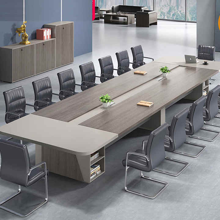 Modern Large Panel Conference Table Training Long Rectangular Meeting ...