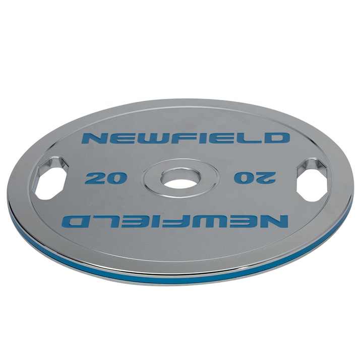 Chrome 20kg Barbell Plates Two Grip Accurate Weight Calibration Clear ...