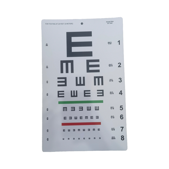 E Chart Vision Chart Ophthalmic Snellen and Tumbling E Non-Reflective ...