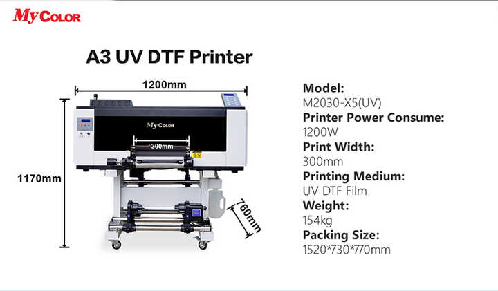 A3 UV DTF Printer for Stickers & Films - Inkjet Printing Machine with OEM/ODM