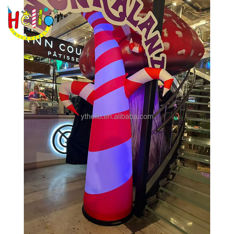 Club Inflatable Led Light Pillar Tube Decoration Red White Stripe ...