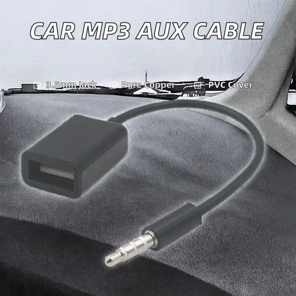 Car MP3 Adapter USB Female to 3.5MM PVC Jacket Copper Conductor 12V ...